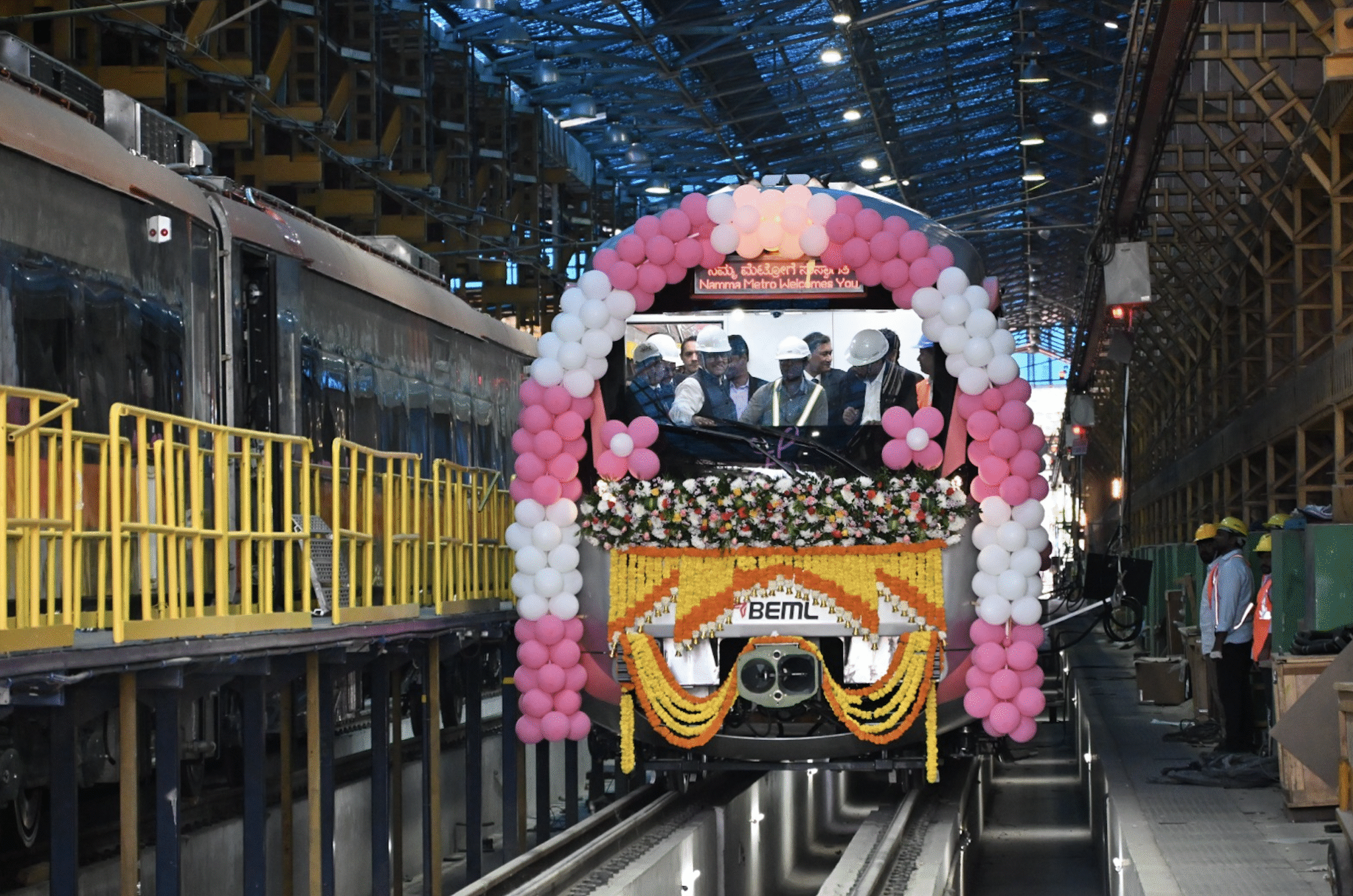 BEML Unveils Prototype Of Driverless Metro Train For Bengaluru’s Pink ...